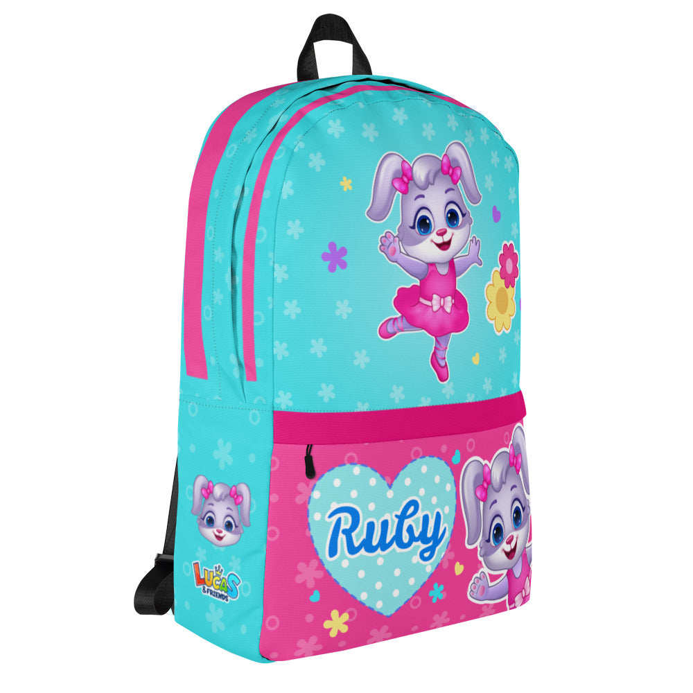 Official Lucas & Friends Ruby Backpack with Adjustable Padded Straps and Multiple Pockets ...