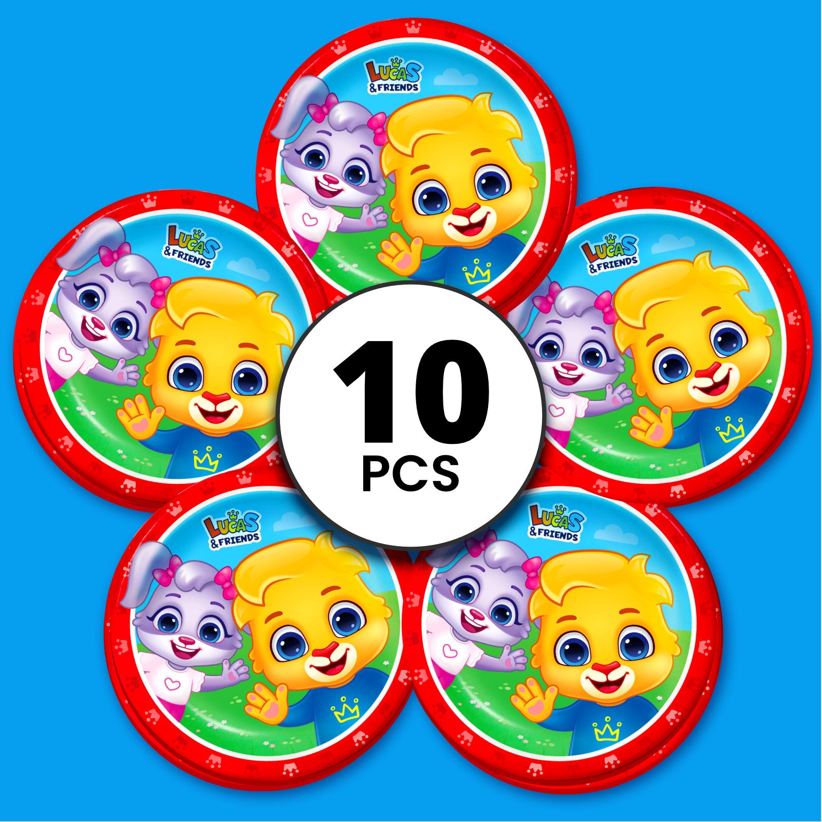 Lucas & Friends 7-Inch Dessert Paper Plates with Fun Cartoon Characters ...