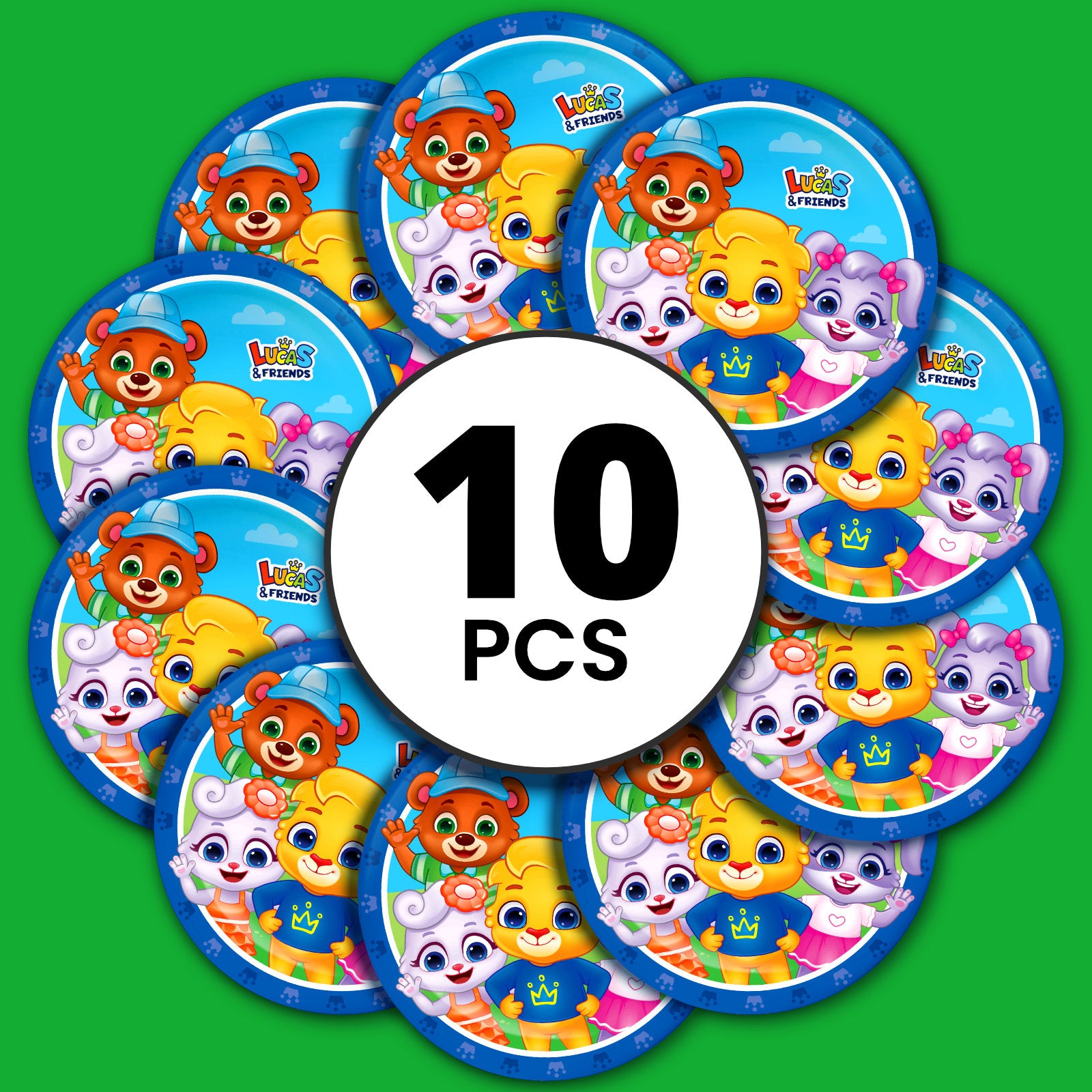Lucas & Friends 9-Inch Party Plates | Kids Popular Cartoon Character ...