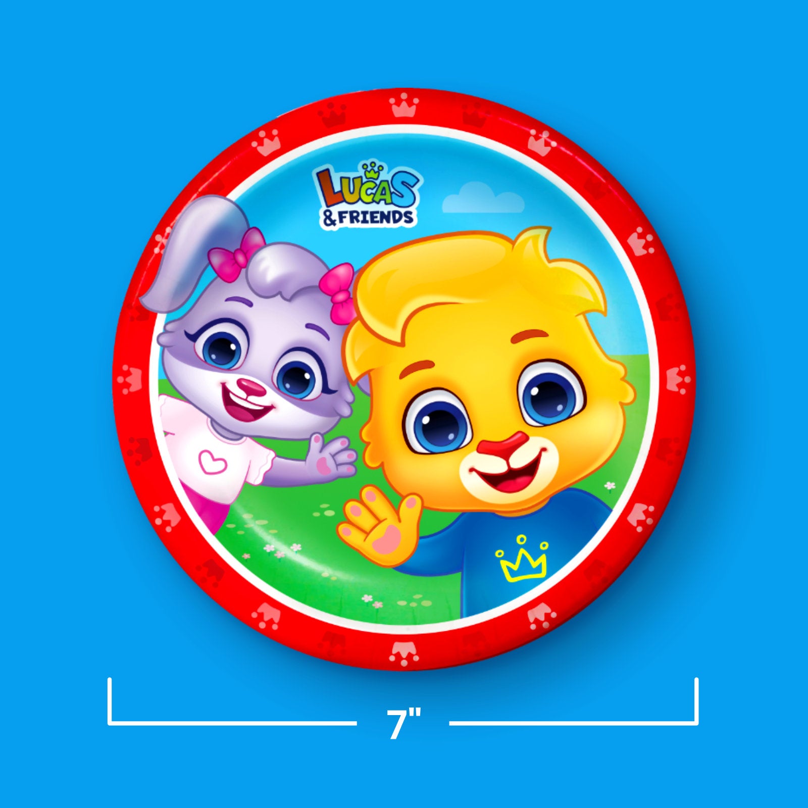 Lucas & Friends 7-Inch Dessert Paper Plates with Fun Cartoon Characters ...