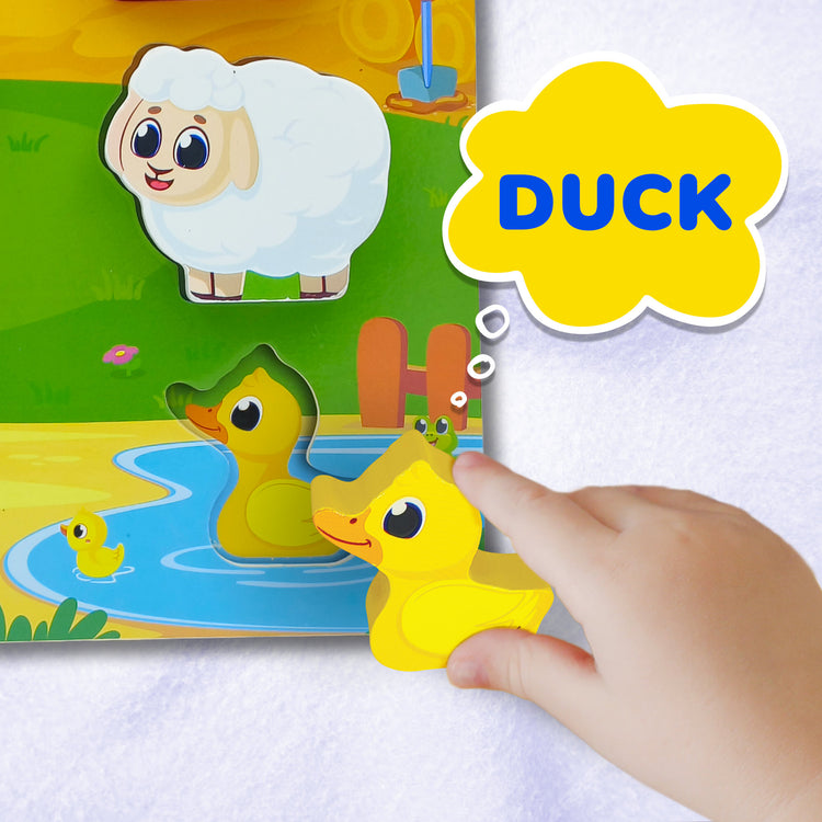 Lucas & Friends Farm Animals Wooden Puzzle | Educational Peg Puzzle ...