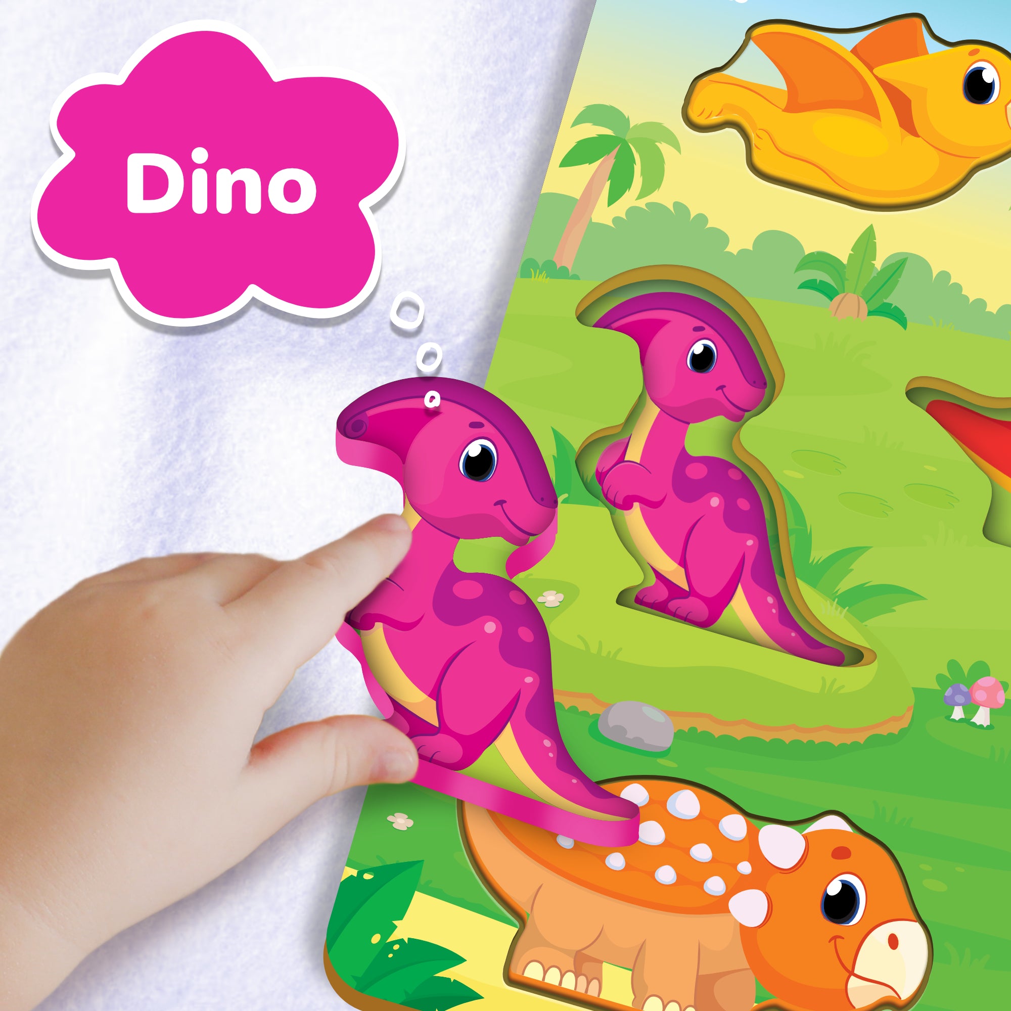 Dinosaur Wooden Chunky Puzzle | Preschool Learning Toys for Toddlers by ...