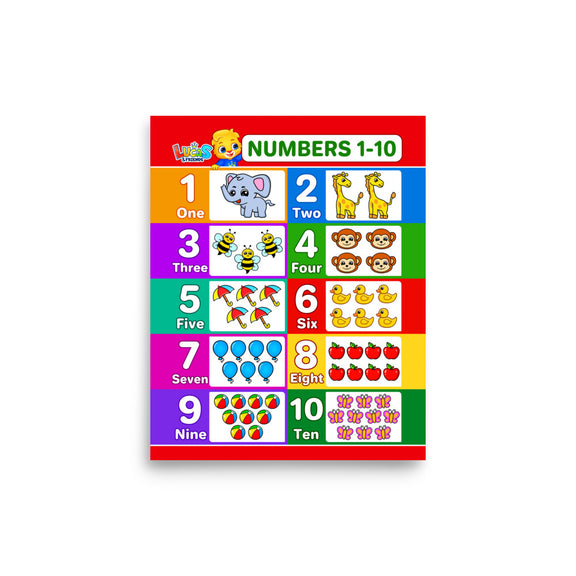 Numbers 1 to 10 Education Picture Poster For Kids | Printable Numbers ...